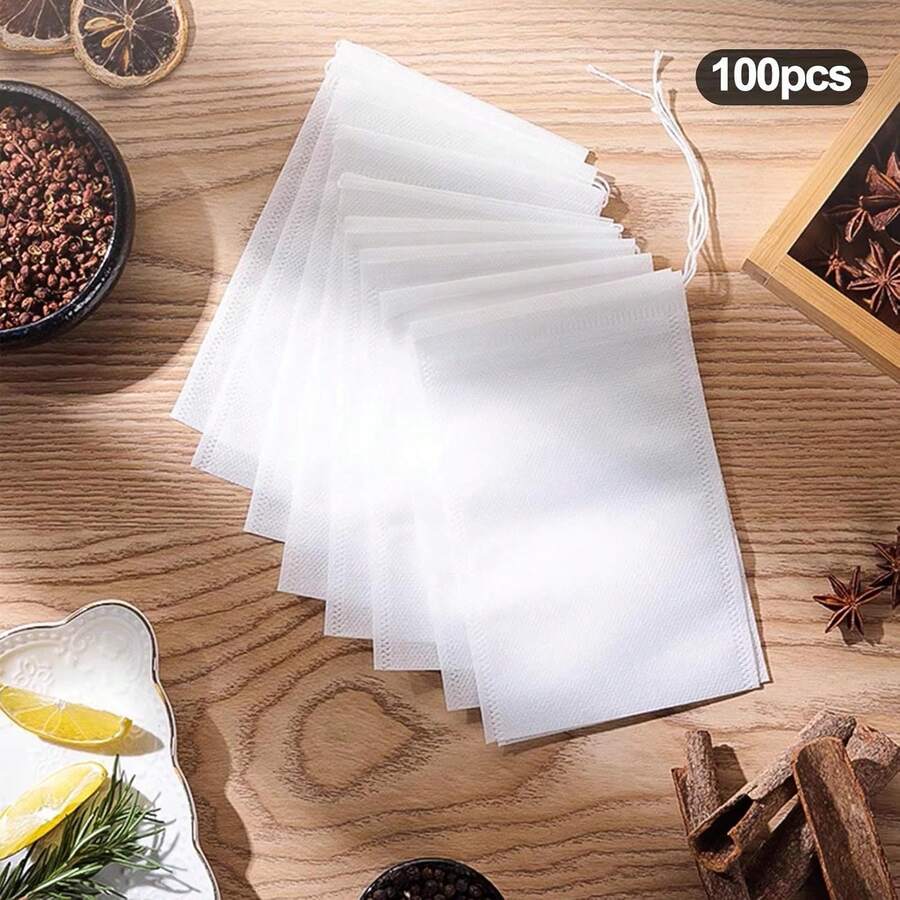 BlingKingdom 100pcs Tea Bags Empty Tea Filter Bags Ground Coffee Bags ...