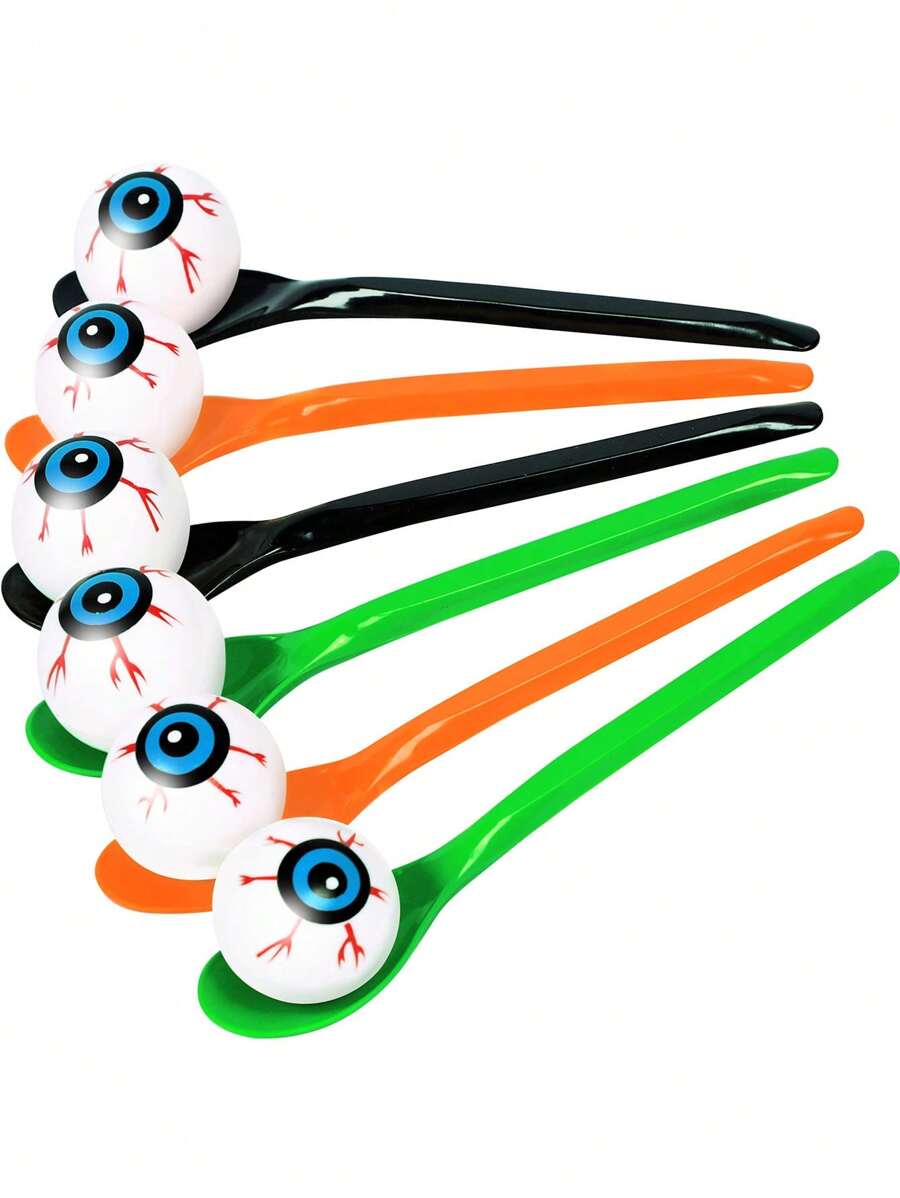 6set- Halloween Game Eyeball Spoon Relay Race Game Set Indoor Outdoor ...