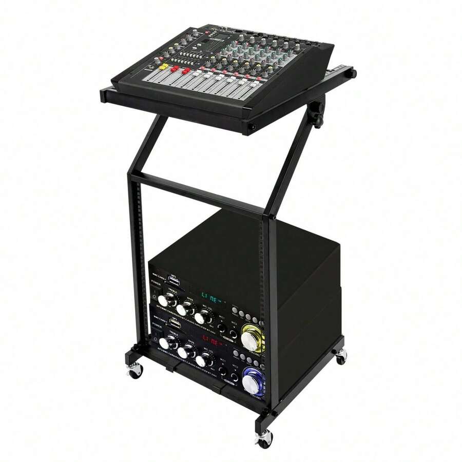 Adjustable Audio Mixer Rack 12U Professional Studio Rack With Wheels ...