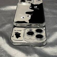 1 funda para teléfono con diseño de gato negro espacial para iPhone 16 ...