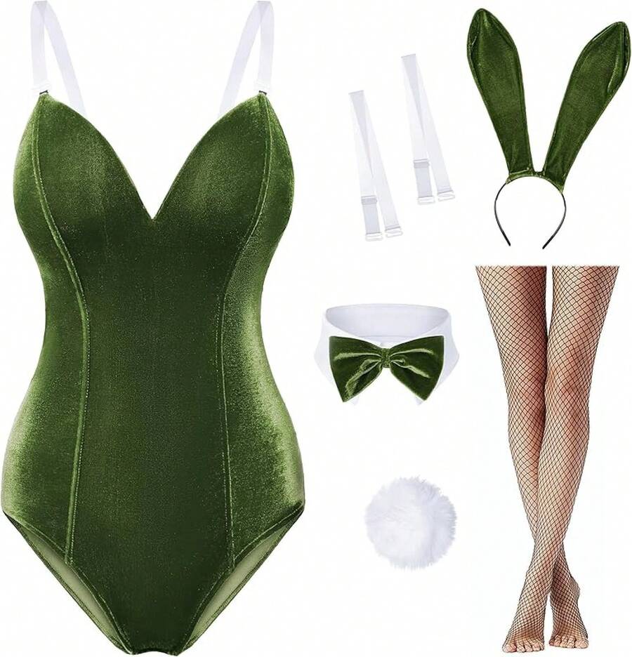Women Velvet Bunny Costume Bunny Girl Suit Costume Senpai Cosplay ...
