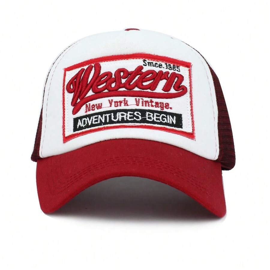 Embroidered Baseball Cap, Patch Embroidery Snapback Sports Cap, Mesh ...