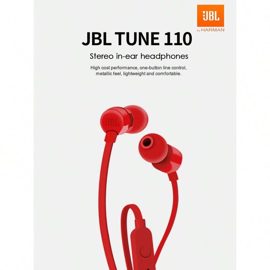 JBL หูฟัง JBL T110 แบบมีสาย พร้อมอินเตอร์เฟซ 3.5 มม. สำหรับเกมพีซีและ ...