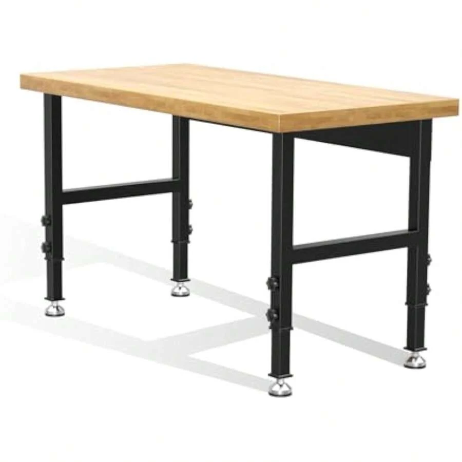 48" Adjustable Work Bench, Heavy Duty Work Table For Workshop, Garage ...