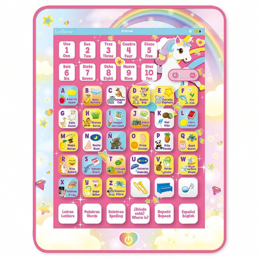 Unicorn Bilingual Talking Educational Tablet To Learn Letters And ...