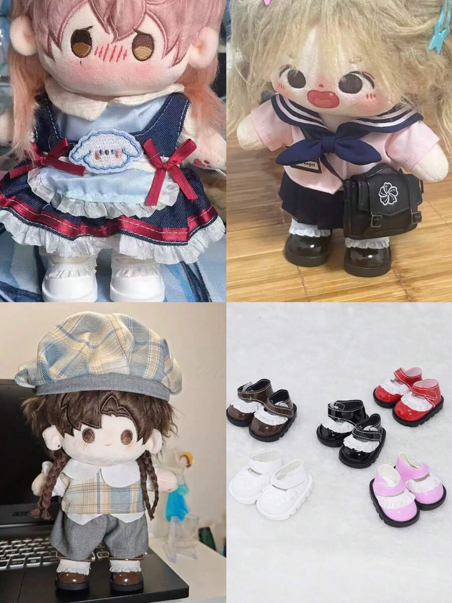 Doll Shoes, Lace Leather Shoes For 20cm Dolls, Hook And Loop Shoes ...