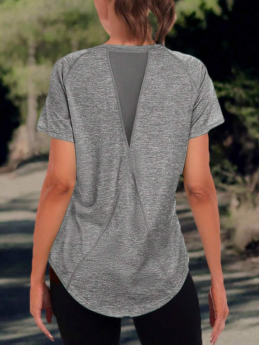 Women's Solid Color T-Shirt - Round Neck, Lightweight, Short Sleeve ...