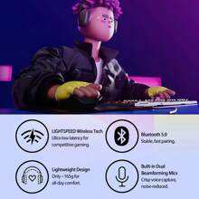 Logitech G435 Lightweight Wireless Headset 30 Hours Battery Life Hi-Fi ...