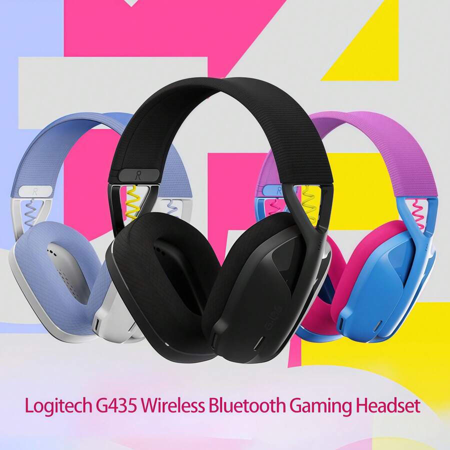 Logitech G435 Lightweight Wireless Headset 30 Hours Battery Life Hi-Fi ...