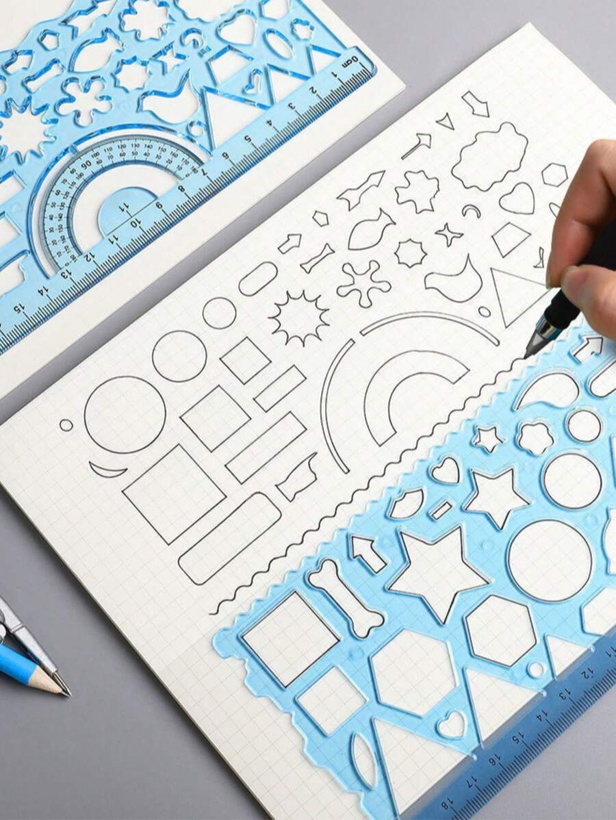 7pcs/Set Multifunctional Ruler, Geometry Ruler, Drawing Ruler, Painting ...