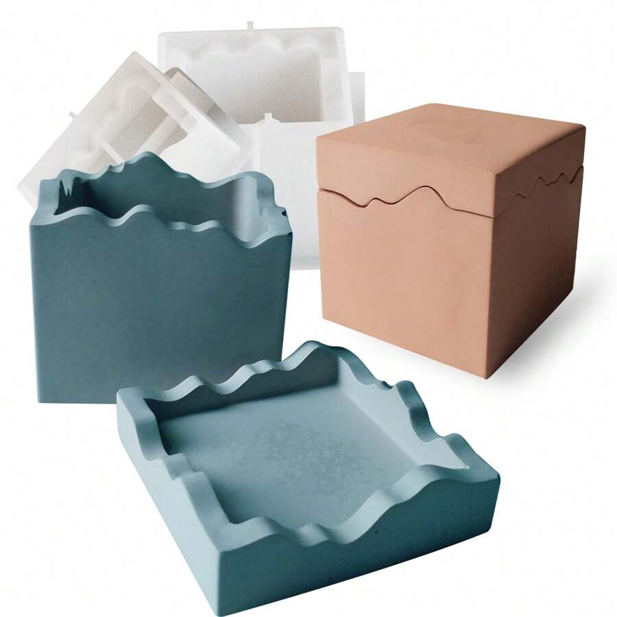 Irregular Edge Square Mold Set - 2pc Creative DIY Craft Boxes For ...