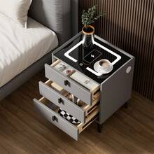 OYAJIA LED Nightstand With Wireless Charging Station And 3 Color ...