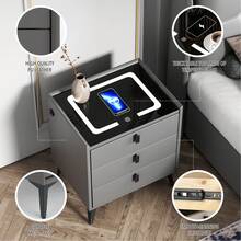 OYAJIA LED Nightstand With Wireless Charging Station And 3 Color ...