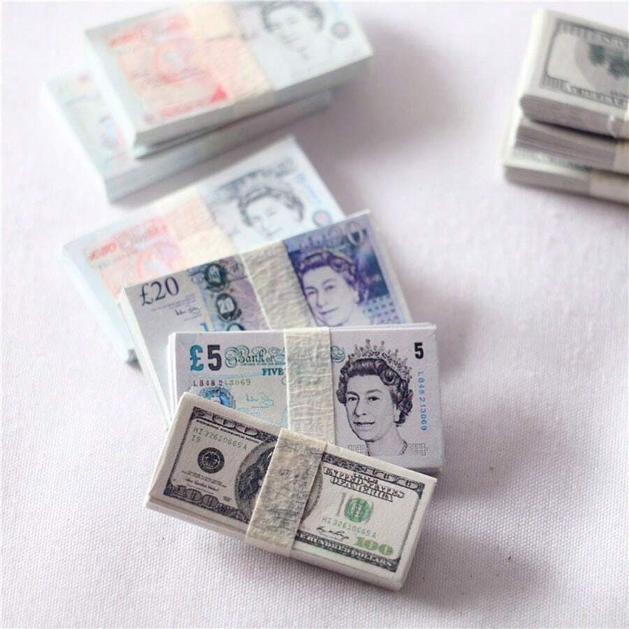 5pcs/Simulated Banknotes, Mini Dollar Model, Simulated Euro Banknotes ...