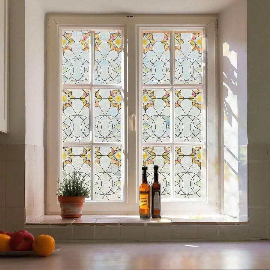 3D Glass Textured Privacy Window Film, Heat Control Sun Blocking ...