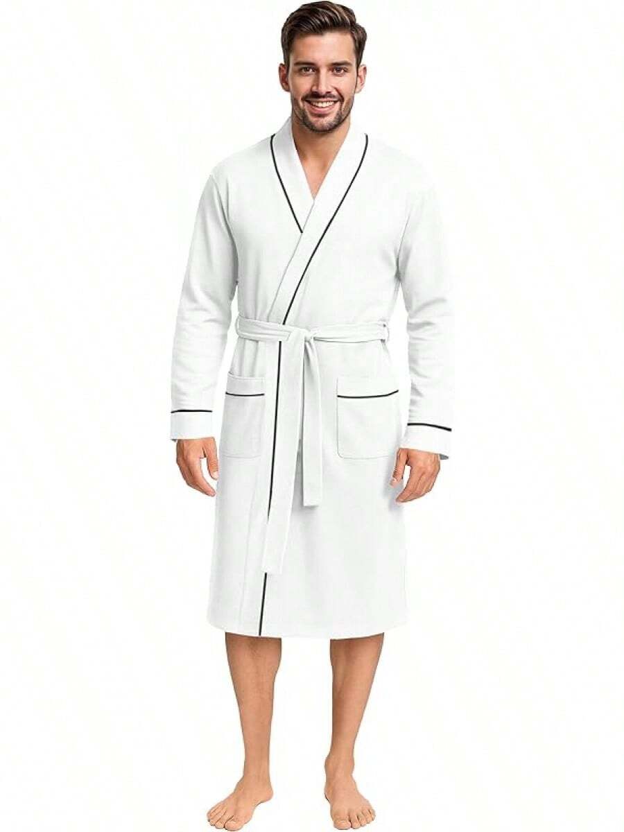 NY Threads Men's Robe Cotton Blend Knit Bathrobe | SHEIN USA