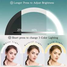 Rechargeable Wall Mounted Lighted Makeup Mirror Chrome, 8 Inch Double ...