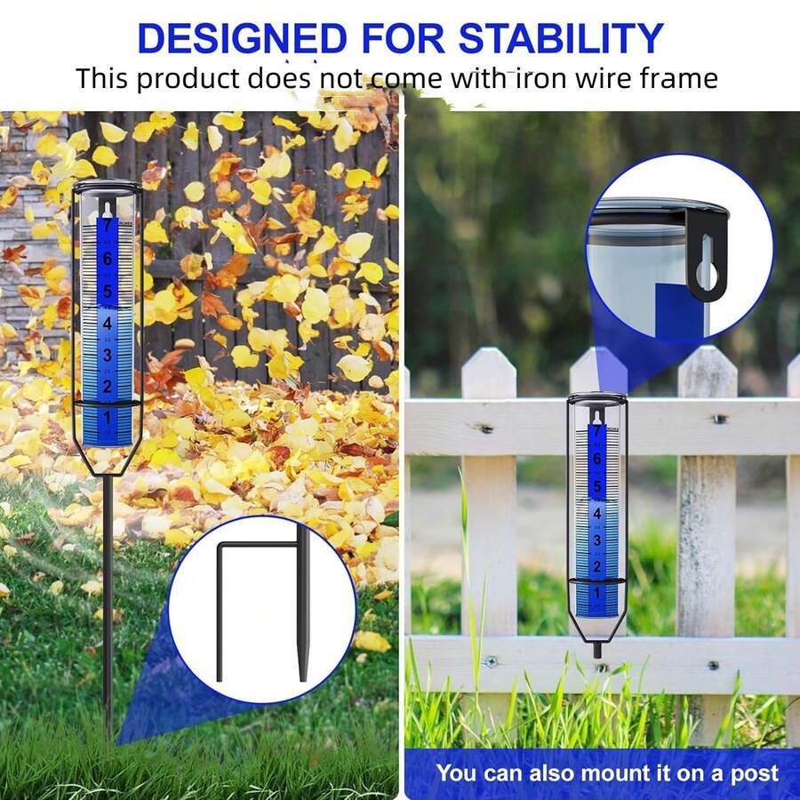 Garden Yard Rain Water Gauge Easy Readings Tube Shape Rain Gauge For ...
