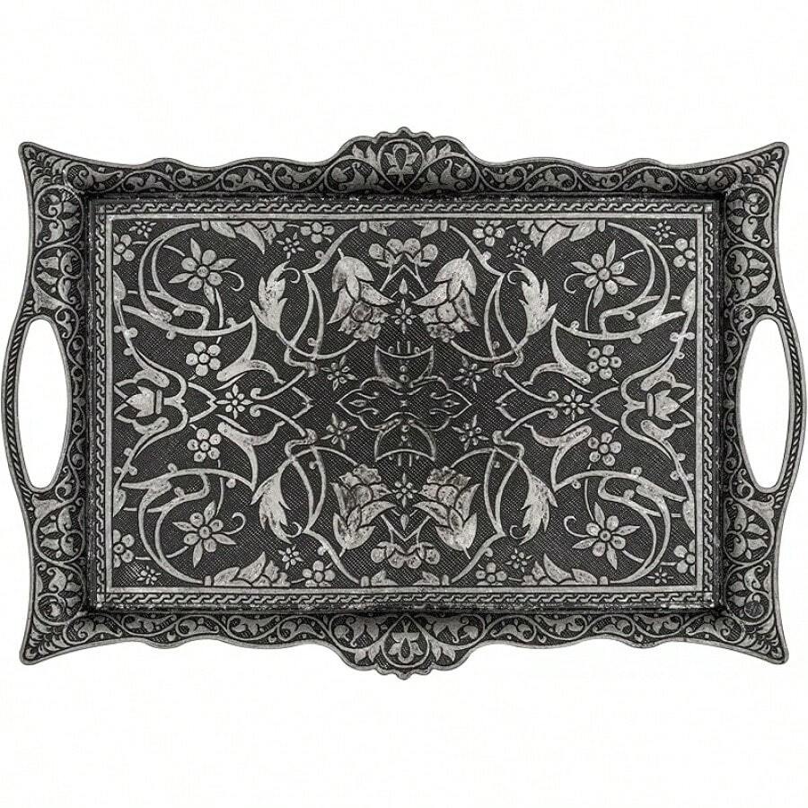 Ottoman Turkish Zamak Serving Tray With Traditional Motifs, Ideal For ...