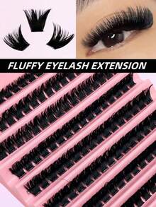 160Pcs 100D Clusters Lash Thick Fluffy Clusters Eyelashes C Curl ...