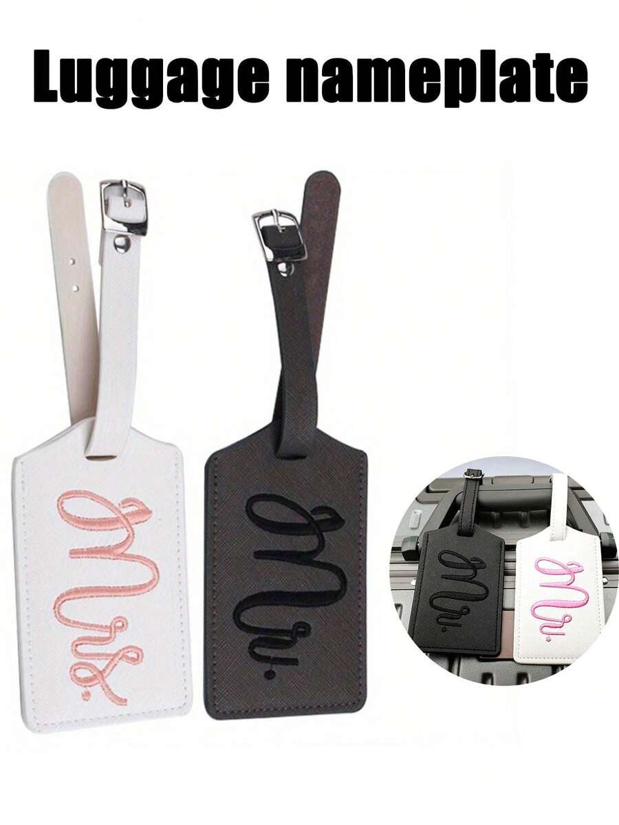 Mr. And Mrs. Luggage Tags With Patterns, Identification Codes And Name ...