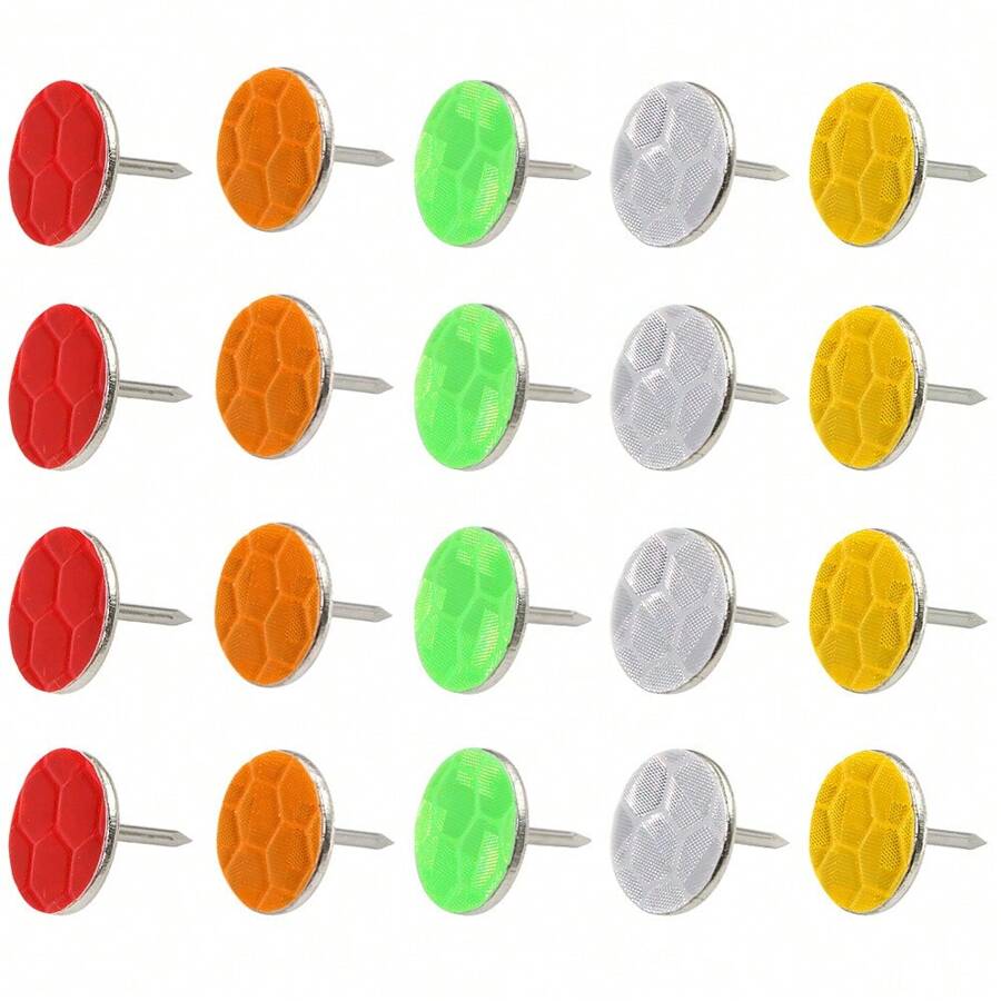 50-Pack Reflective Push Pins In 5 Vibrant Colors - Outdoor Safety ...