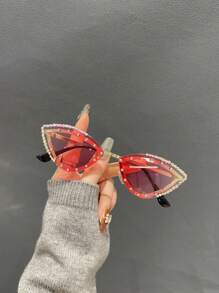 1pc New CAT EYES Rhinestone Glasses Classic Devil's Tears Handmade ...