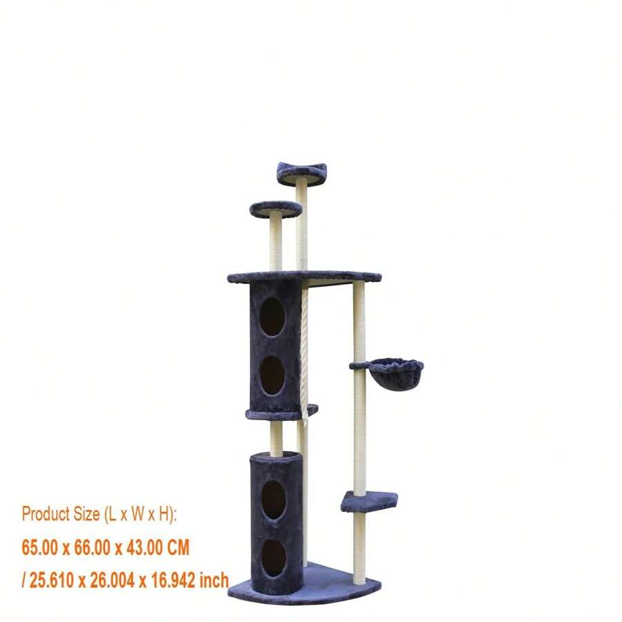 170cm XL Multi-Level Cat Scratching Post Tree Tower - Grey Plush ...