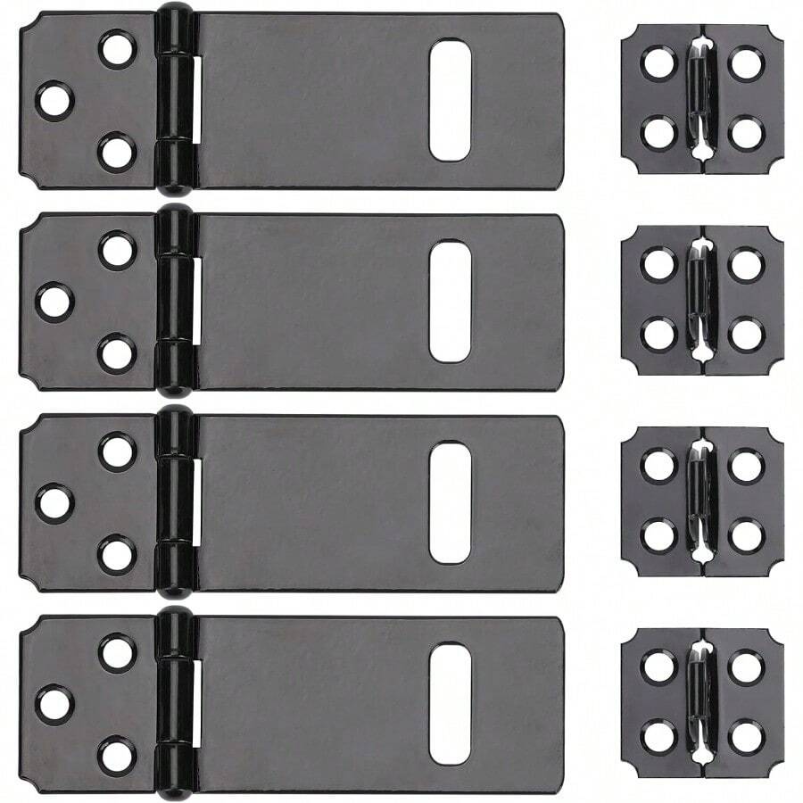 3Inch Lock Hasp Latch 4 Pack Black Hasp Latch Padlock Hasp Door Slide ...