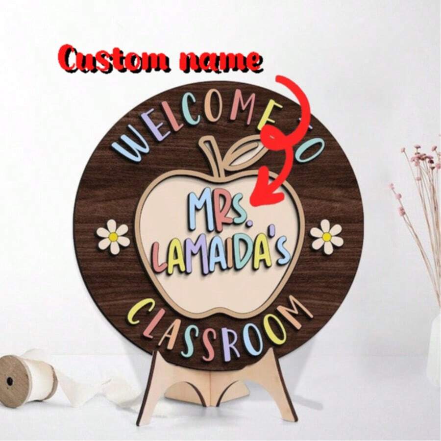 Cartel de puerta de maestro 3D personalizado, cartel de bienvenida de ...