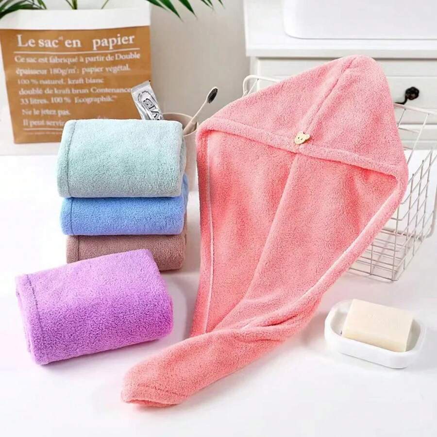 Microfiber Hair Towel Magic Fast Drying Dryer Towel Women Wrap Head ...