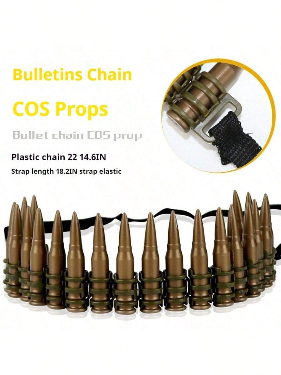 1PC Ammo Belt, Machine Gun Replica Bullet Chain, Halloween Costume ...