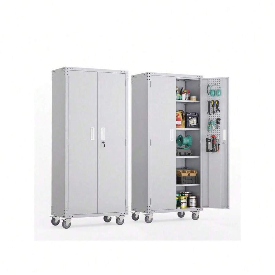 72 Tall Garage Locker Metal Locker With Nail Plate And Wheels - | SHEIN USA