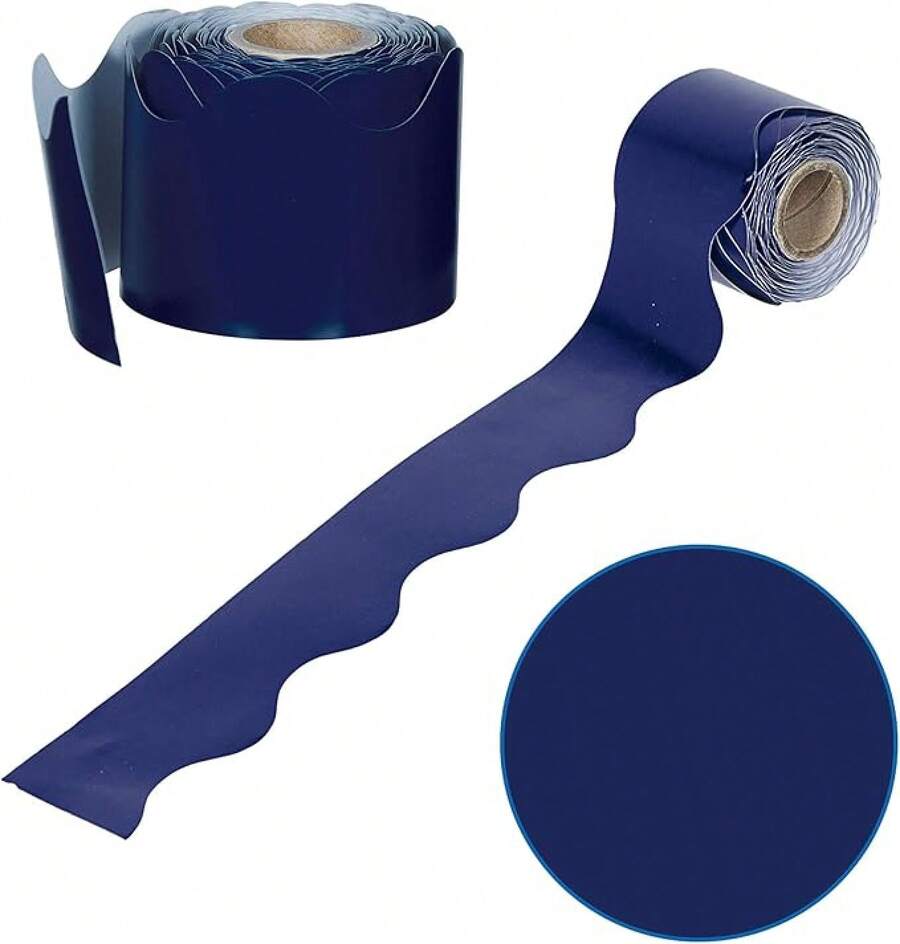 36 Ft Scalloped Navy Blue Bulletin Board Borders, Classroom Borders For ...