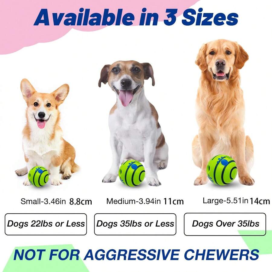 1PC Of Large Wobble Dog Toys Ball,Shake Make Fun Giggle Sound, Squeaky ...
