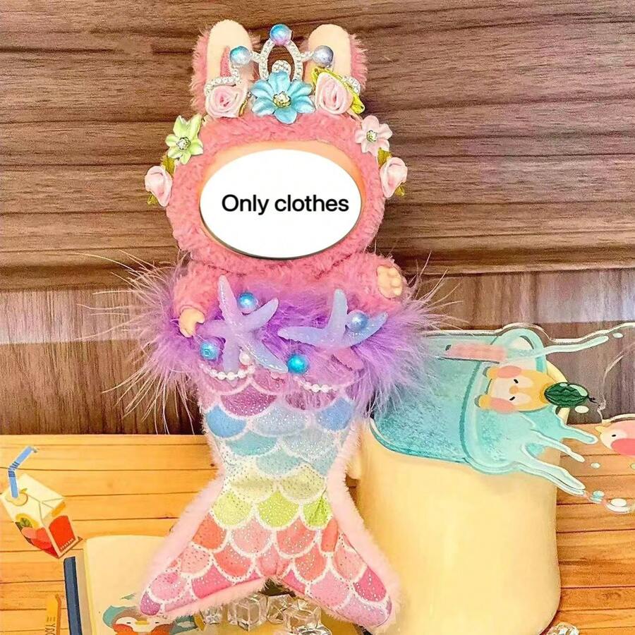 New 15-17cm Labubu Mermaid Multi-Color Fullbody Clothing Set, Includes ...
