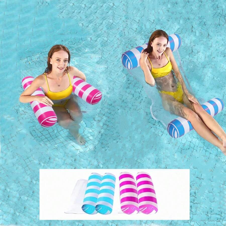 Pool Floats Adult Size - 2 Pack Pool Floaties Hammock Multi-Purpose 4 ...