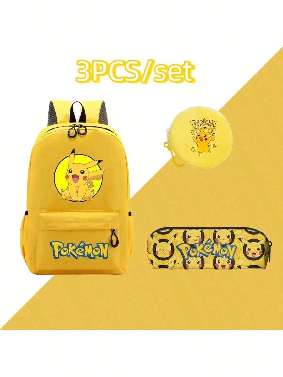 pokemon 2-3pcs Pokemon Pikachu Fairy Pocket Backpack, College Style ...
