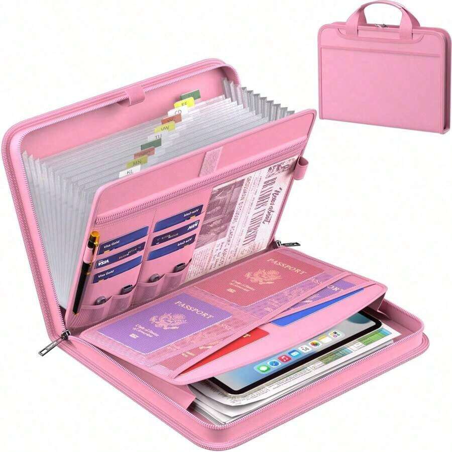 13 Pocket Fireproof Accordion File - Expanding Organizer With Handle ...