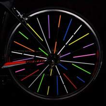 12pcs Bicycle Rim Spokes Clips, Reflective Strips, Night Safety Warning ...