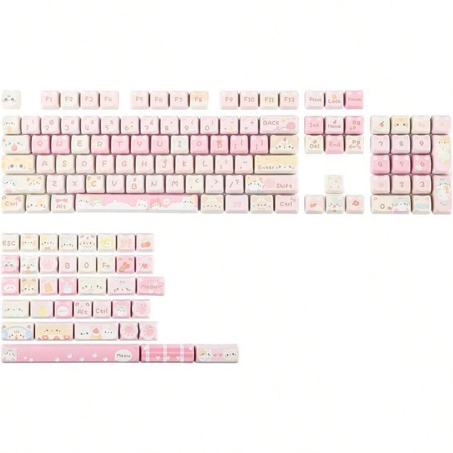 X Maorbeng Meow Meow Squad Keycaps Set DyeSublimation PBT Mao Profile ...