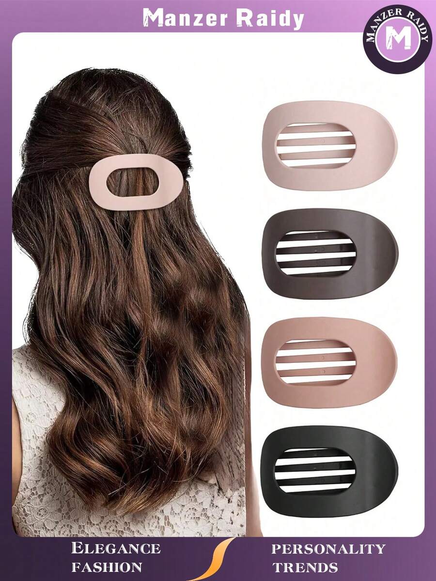 1pc/2pcs/3pcs/6pcs Vintage Matte Solid Oval Duck Clip Hair Accessories ...