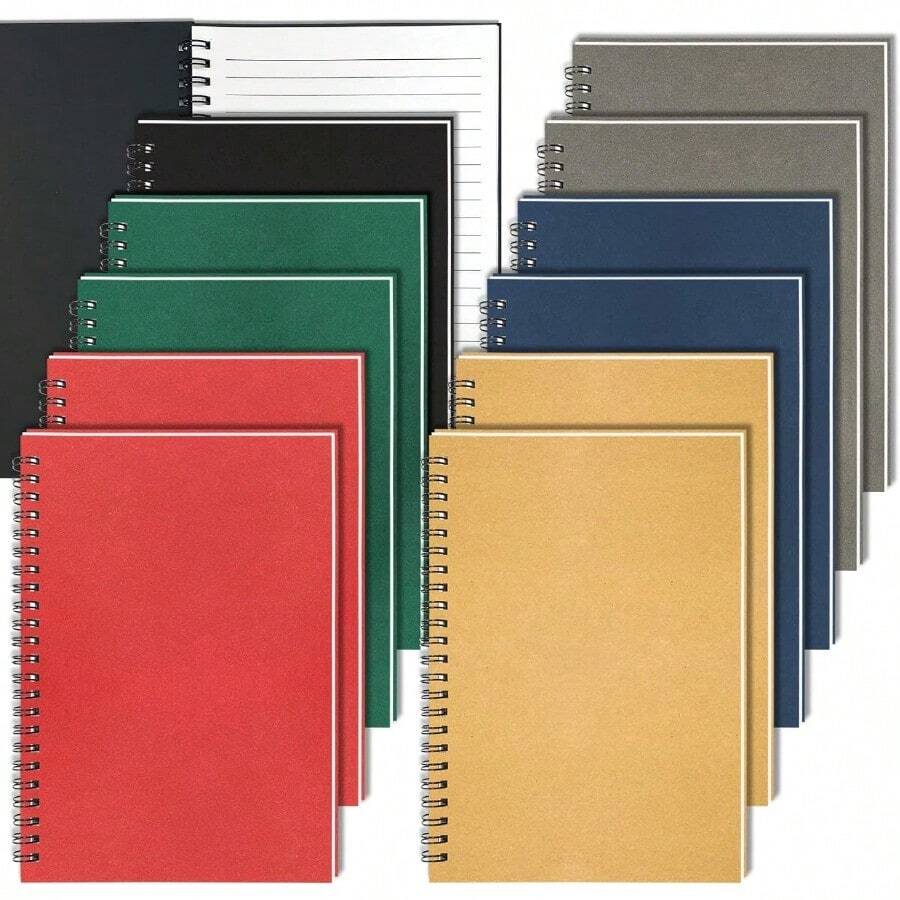 Small Spiral Notebook 12Pack 120 Lined Pages 8.25x5.50 Inches Spiral ...
