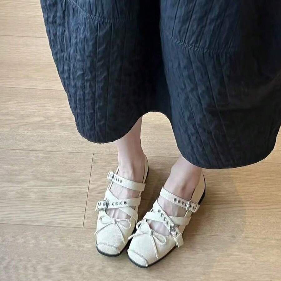 Vintage Square Head Pigs Nose Marie Jane Shoes Women New French ...