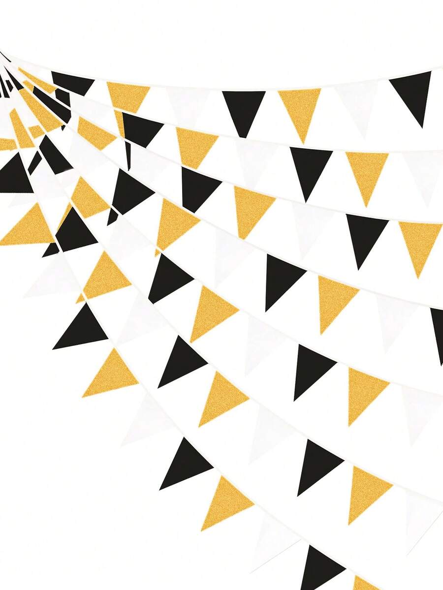 48 piezas/4 juegos - Banderines triangulares para decoración de fiestas ...