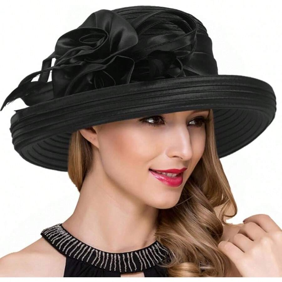 Lady Church Derby Dress Cloche Hat Fascinator Floral Tea Party Wedding ...