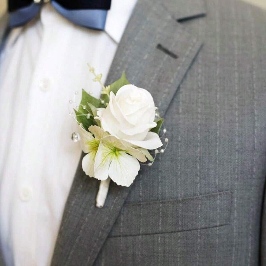 Wedding Flower Boutonniere Groom Rose Buttonholes Prom Suit Decoration ...