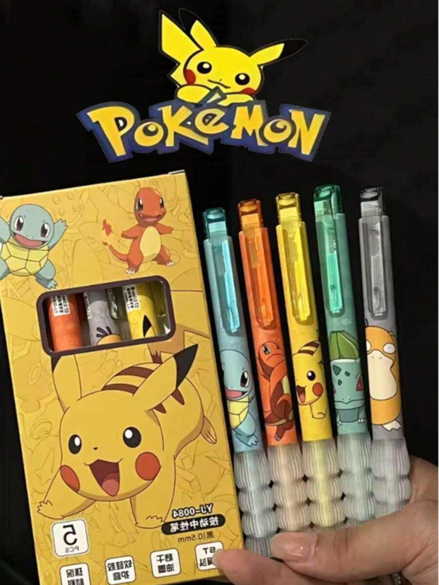 pokemon Set de 5 bolígrafos de gel con diseño de Pikachu de Pokémon ...