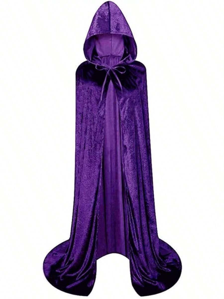 Fierora Unisex Long Hooded Cloak Cape Long Velvet Cloak Cosplay Costume ...