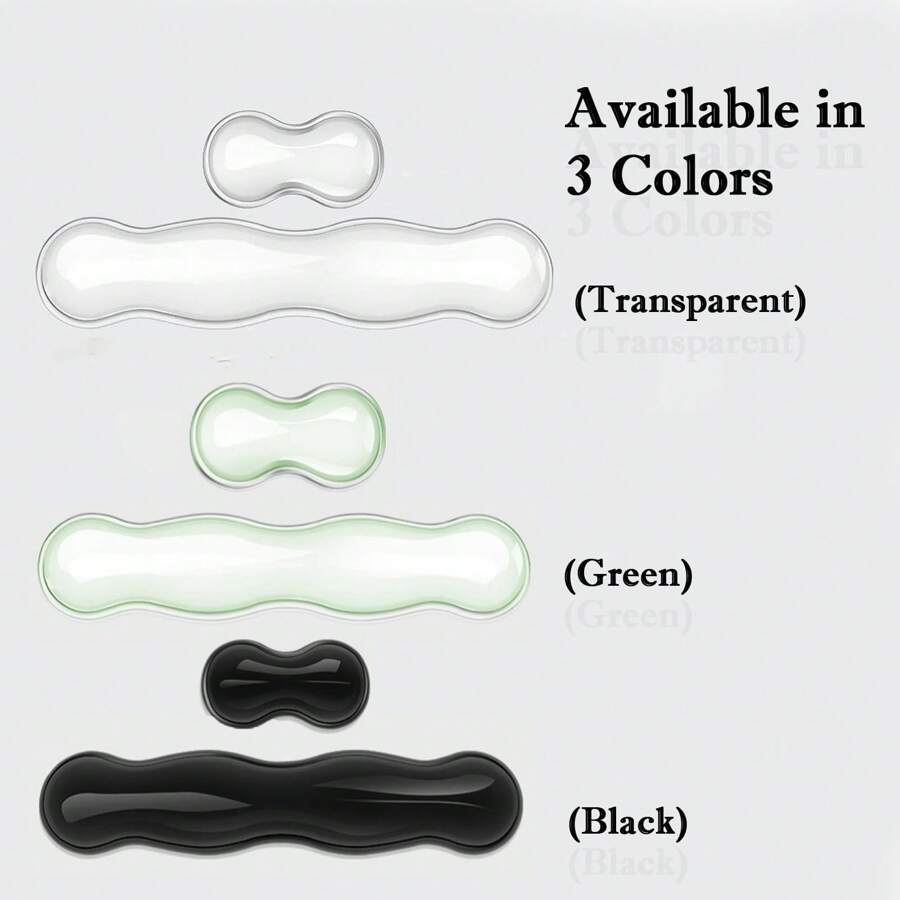 1 Pc Crystal Clear Wave Shape Wrist Rest Pad For Mouse Pad, Keyboard ...